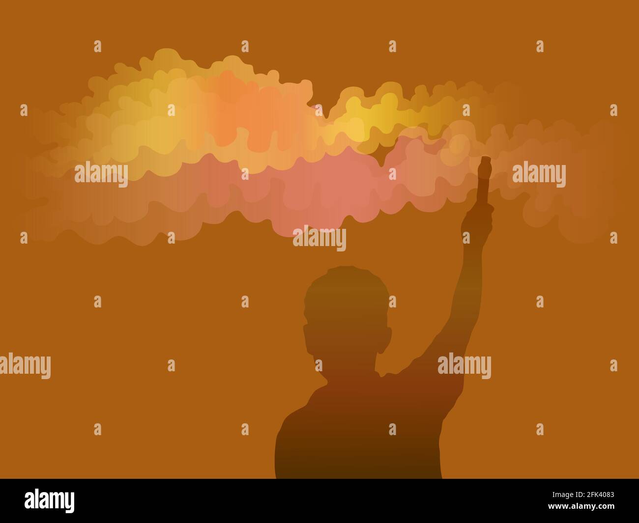 Smoke Bomb in Hand on illustration graphic vector Stock Vector Image ...