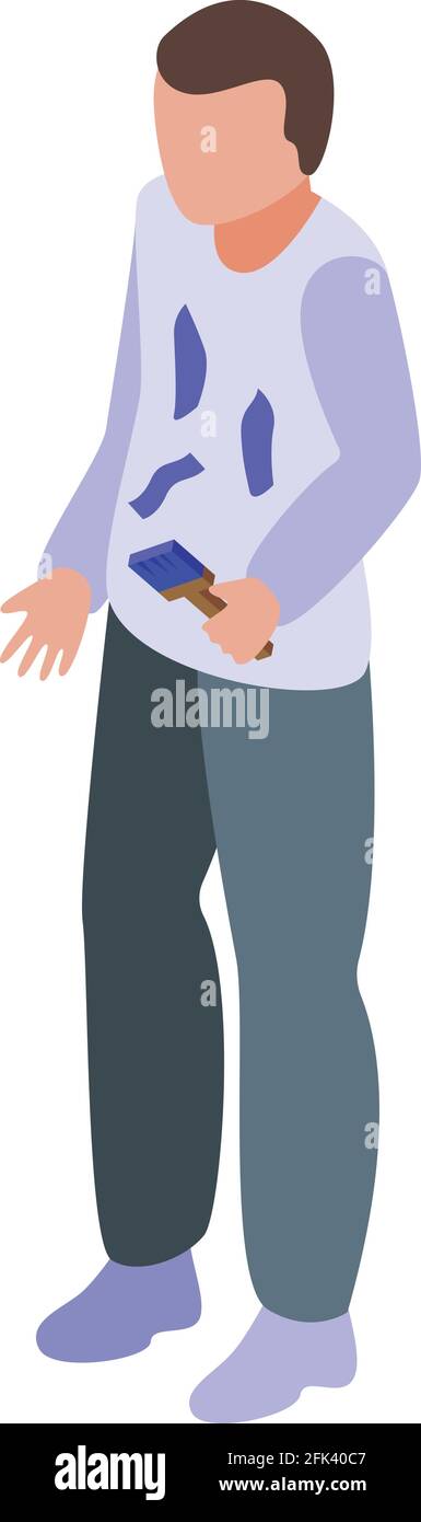 Painter careless person icon. Isometric of Painter careless person ...
