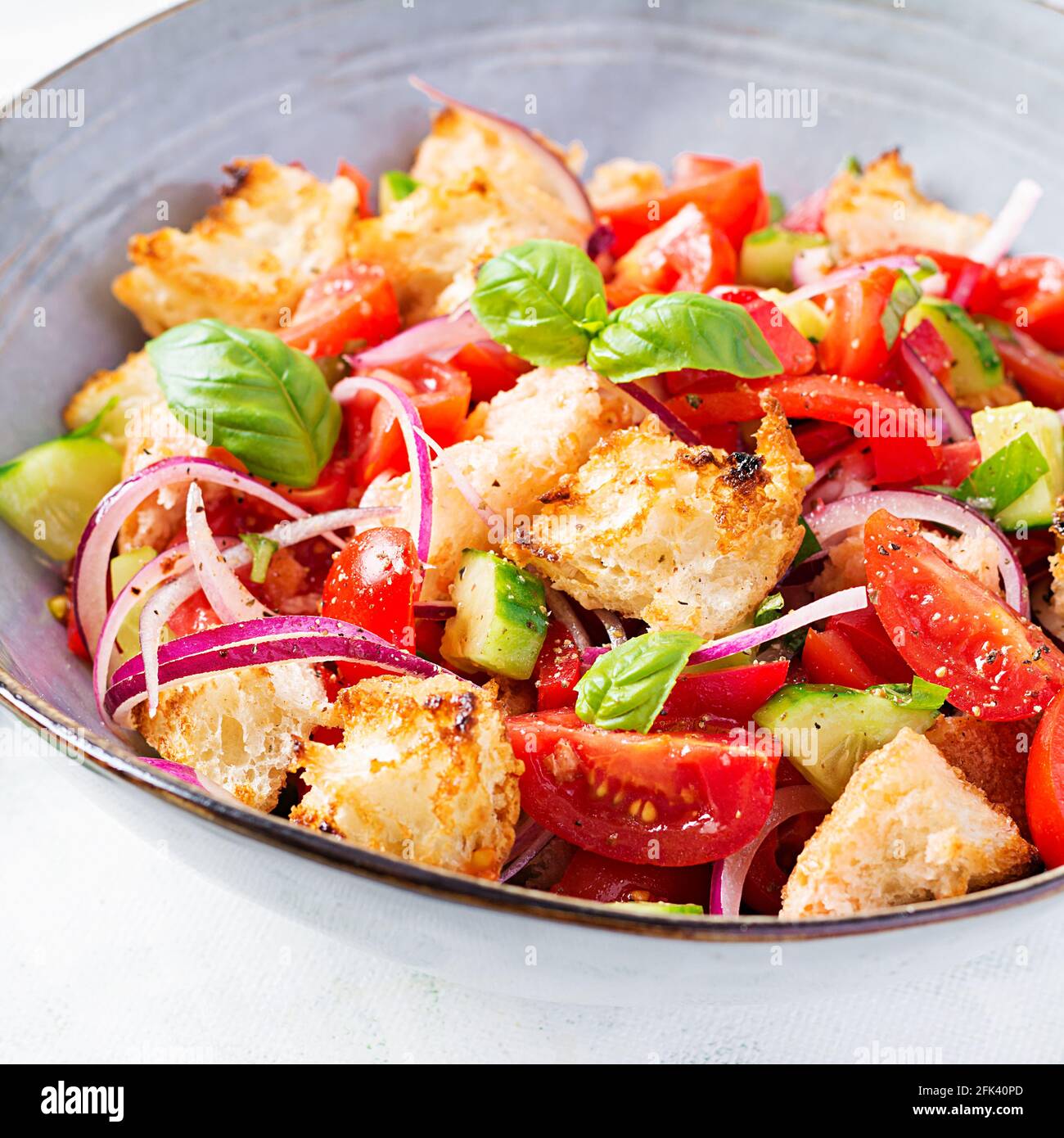 Tuscan Panzanella, traditional Italian salad with tomatoes and bread ... Tuscan Panzanella, traditional Italian salad with tomatoes and bread ...
