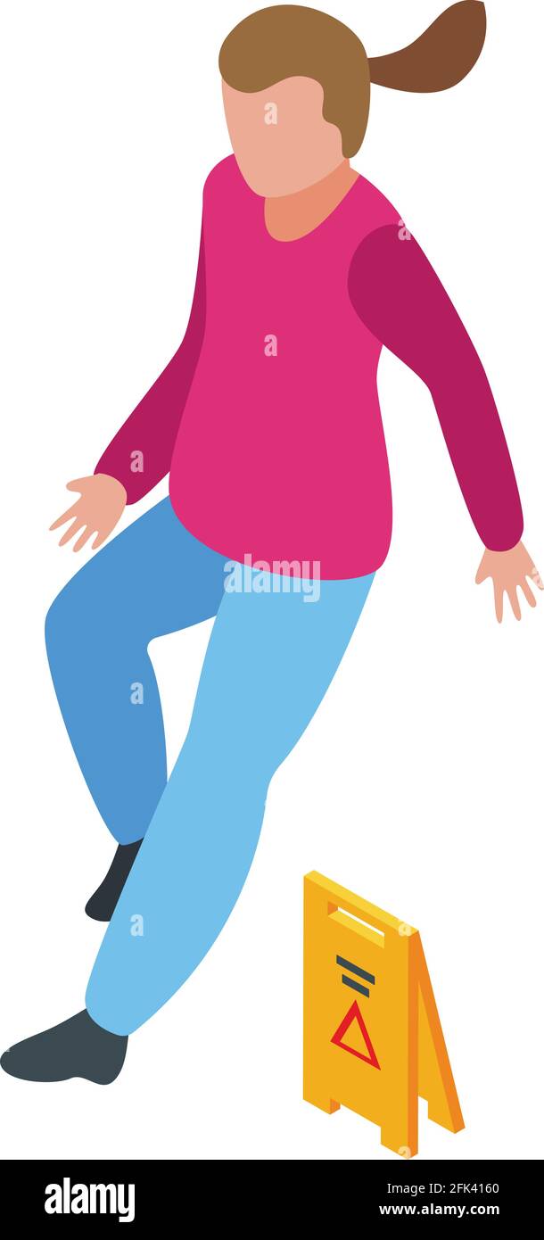 Floor careless person icon. Isometric of Floor careless person vector ...