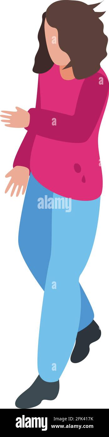 Girl careless person icon. Isometric of Girl careless person vector ...