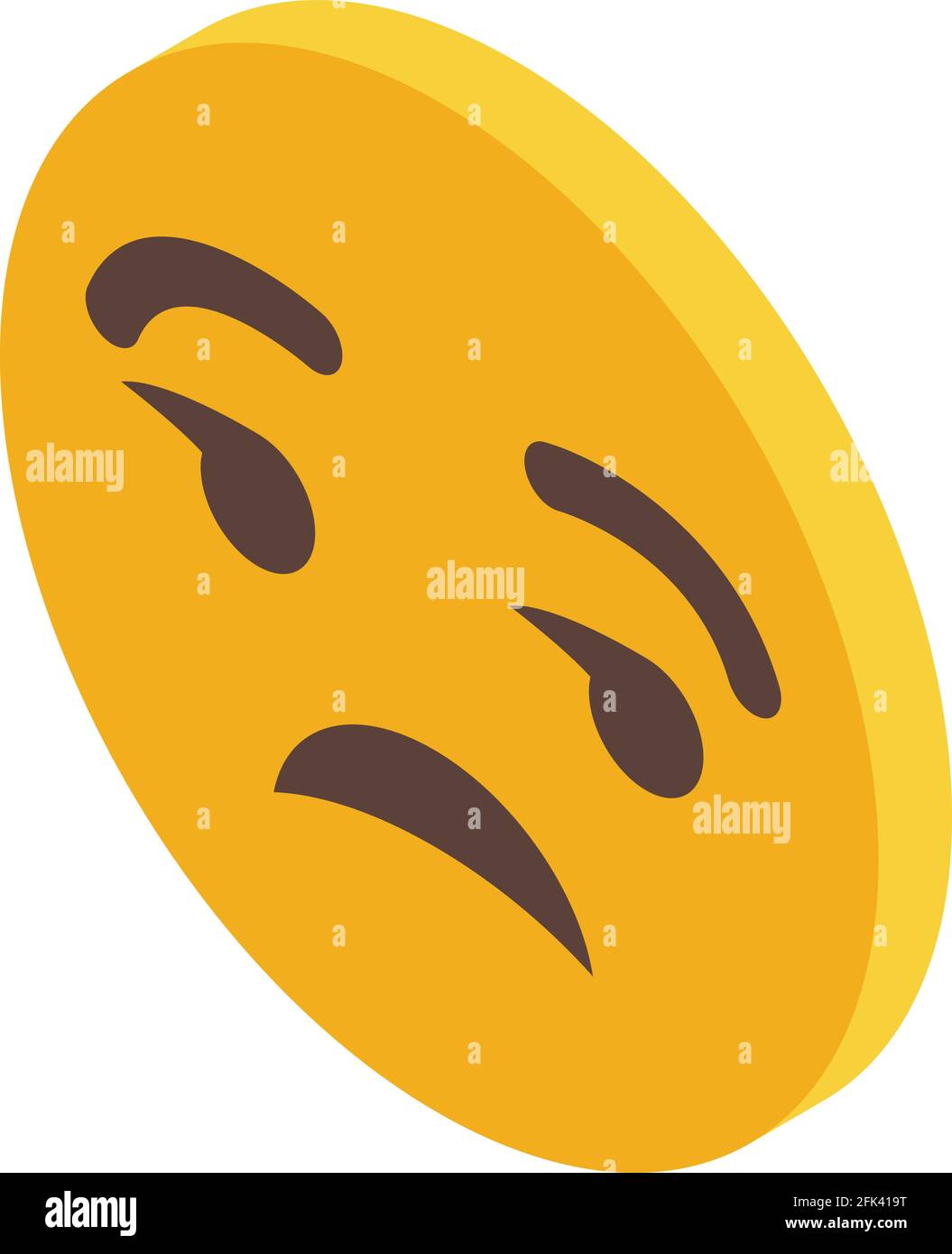 Sad emoji icon. Isometric of Sad emoji vector icon for web design ...