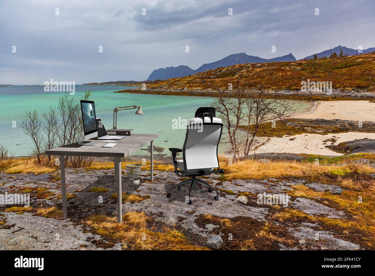 Empty office desk outdoor office hi-res stock photography and images ...