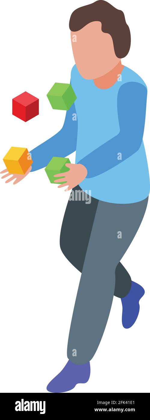 Disobedient playing boy icon. Isometric of Disobedient playing boy ...