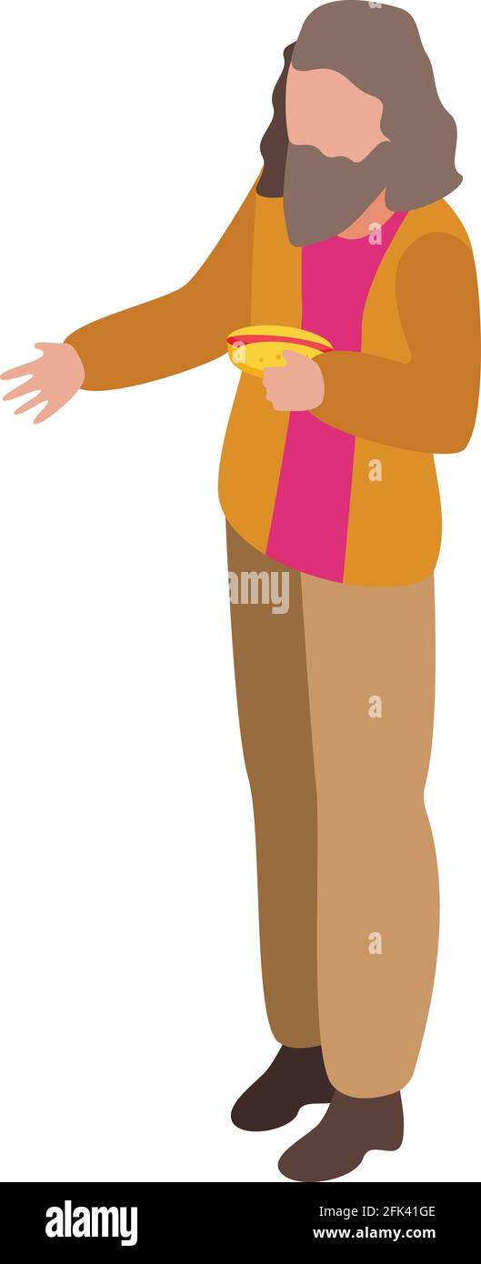 Without home careless person icon. Isometric of Without home careless ...