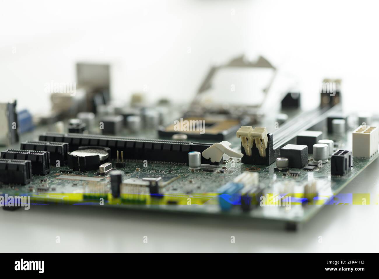 Motherboard without CPU on a white background Stock Photo - Alamy