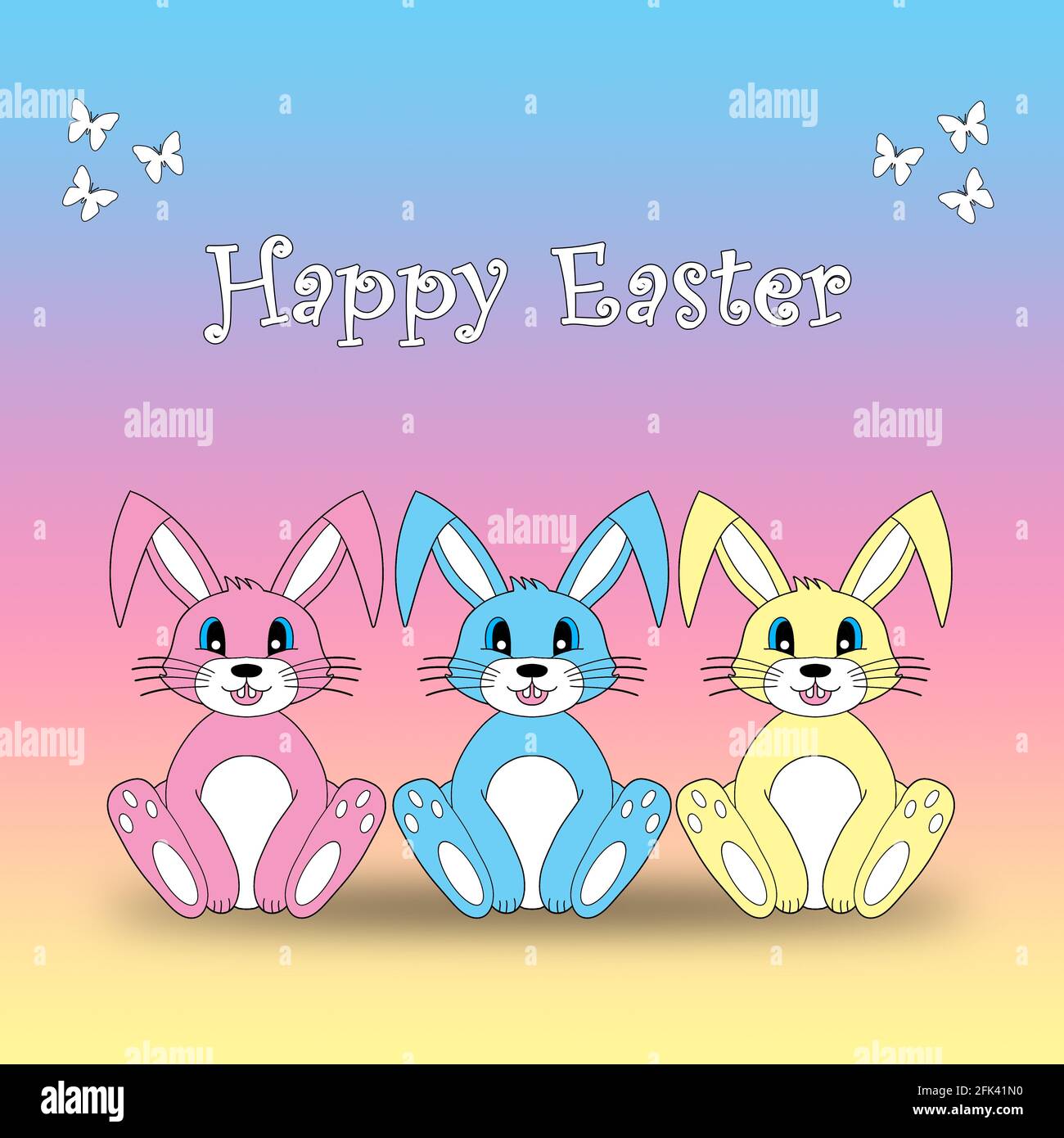 Cartoon Illustration Easter Bunny Looking High Resolution Stock ...