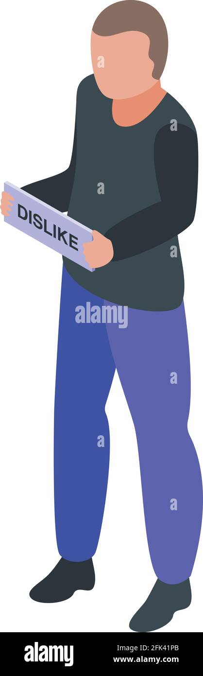 Boy take dislike icon. Isometric of Boy take dislike vector icon for ...
