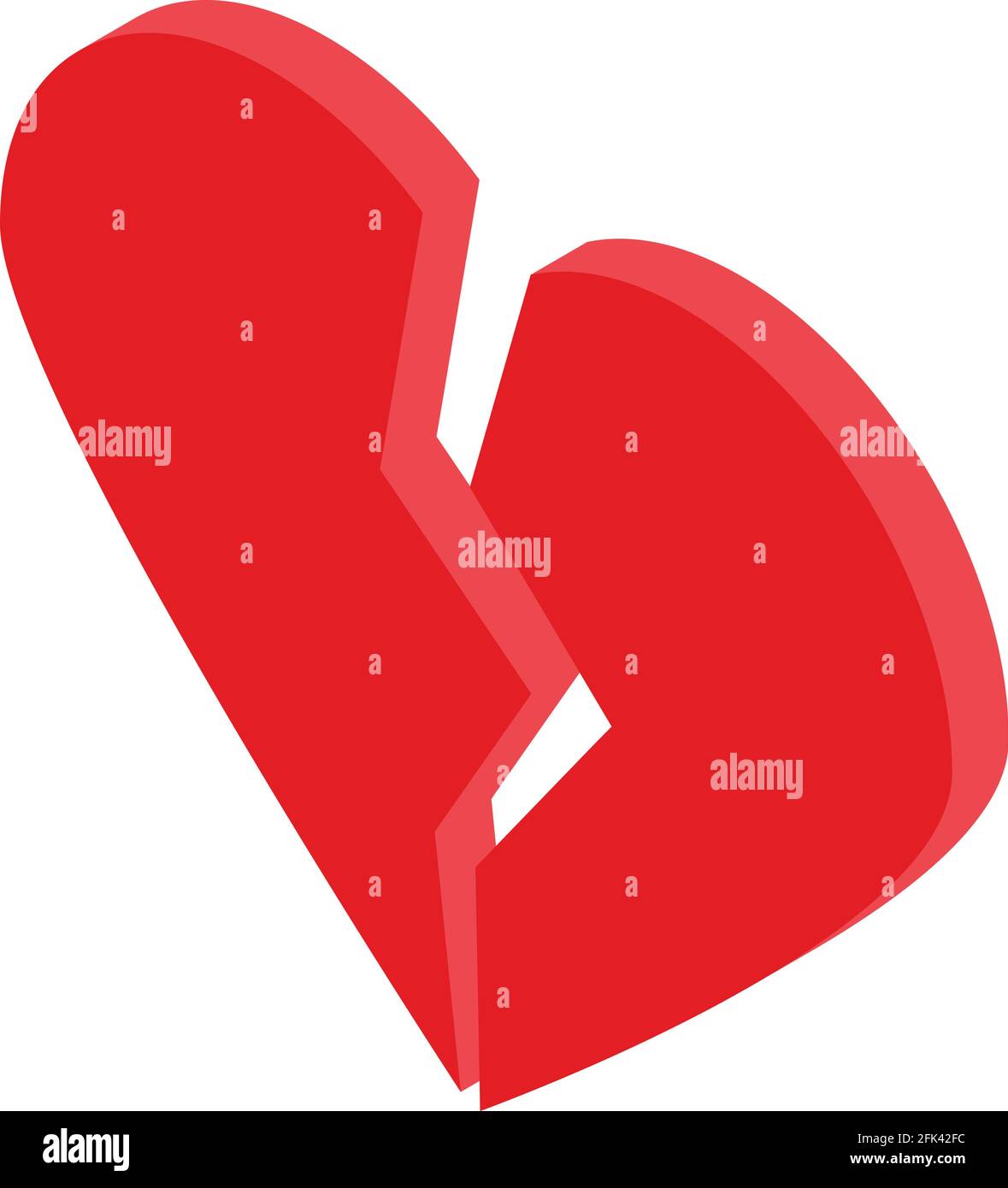 Dislike heart icon. Isometric of Dislike heart vector icon for web ...