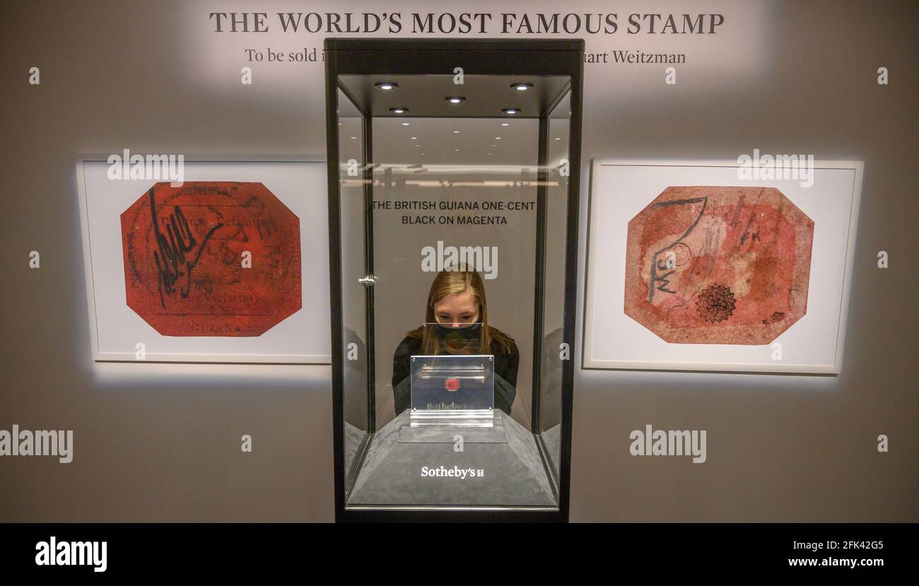 Sotheby’s, London, UK. 28 April 2021. The Legendary British Guiana One ...