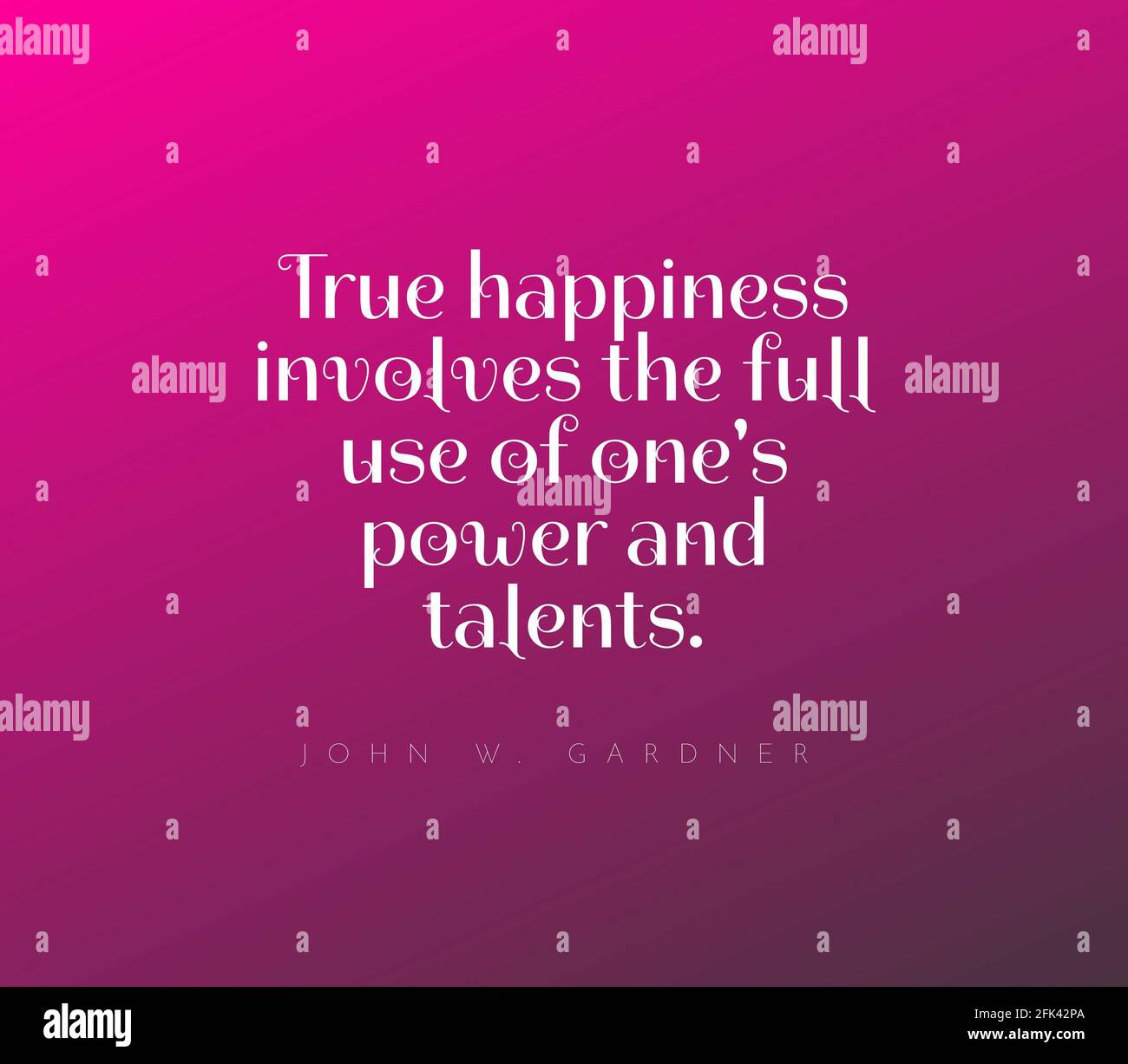 Motivational quote about happiness on a gradient pink background Stock ...