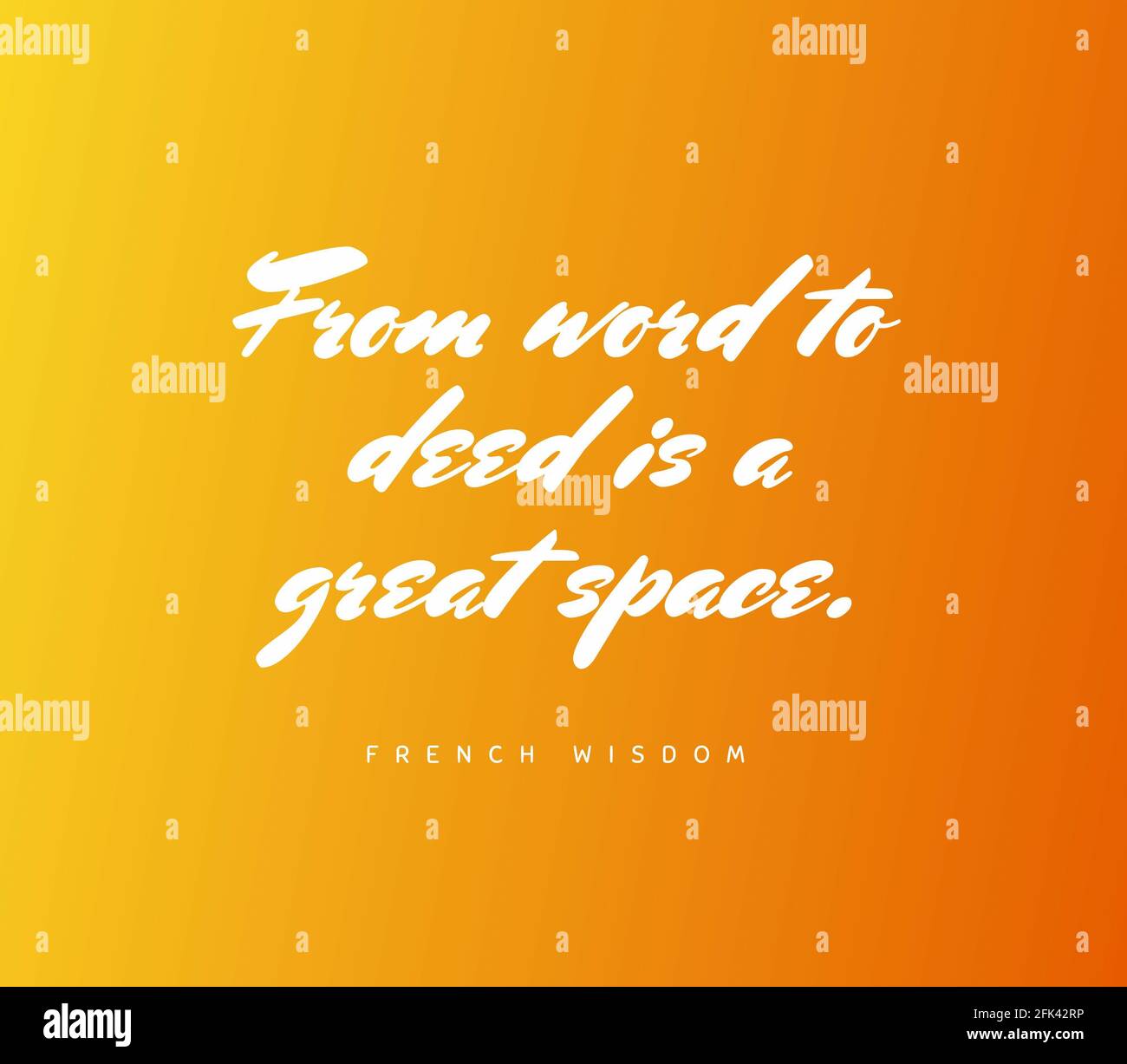 Motivational quote about action on a gradient yellow background Stock ...
