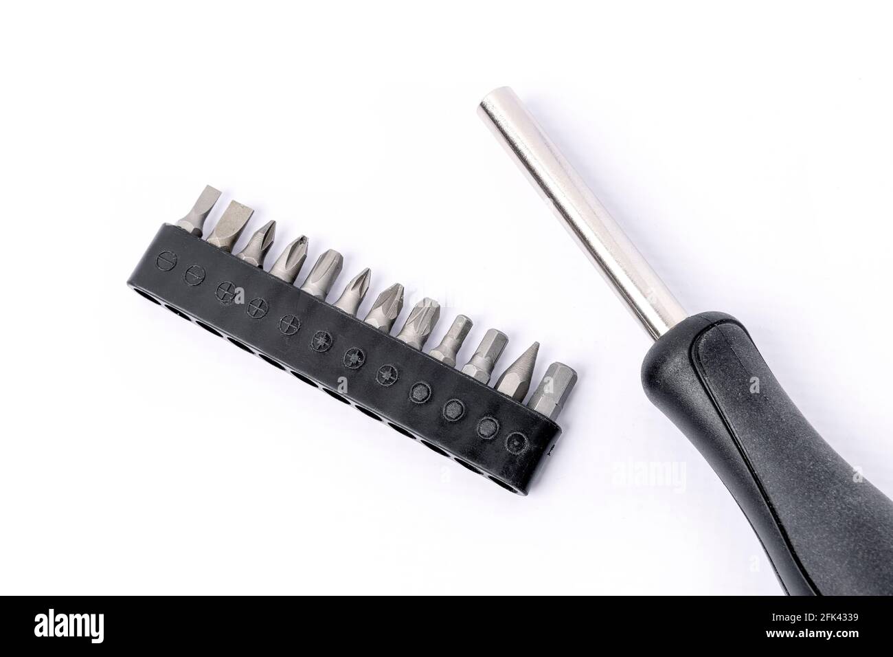 Set of metal working tools on white background Stock Photo - Alamy