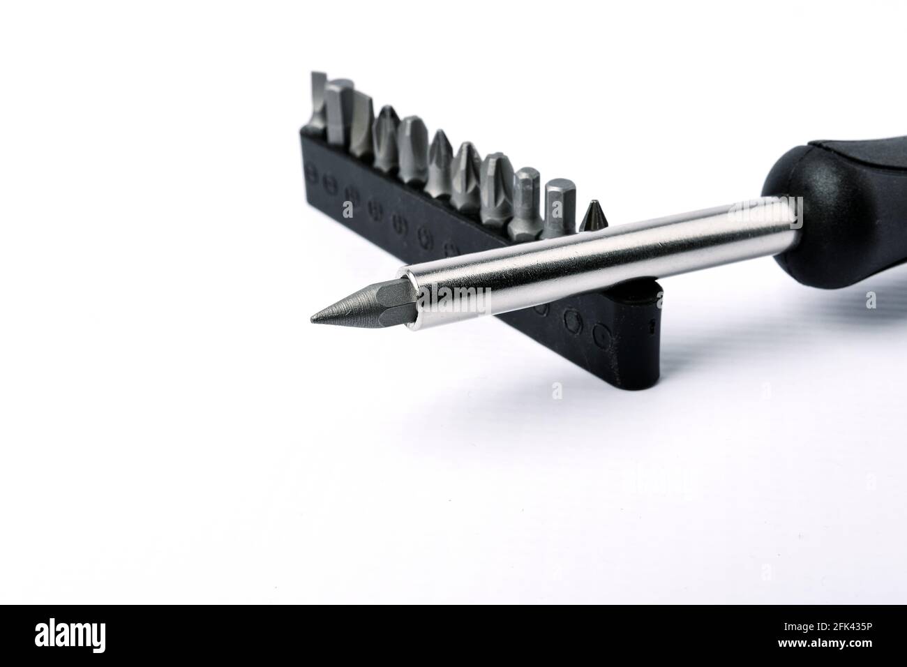 Set of metal working tools on white background Stock Photo - Alamy