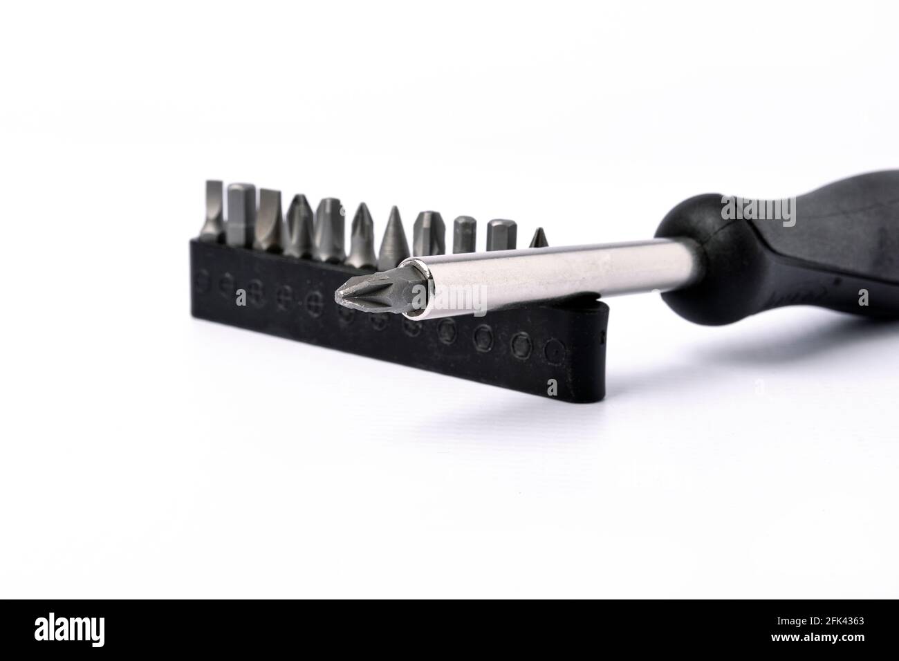 Set of metal working tools on white background Stock Photo - Alamy