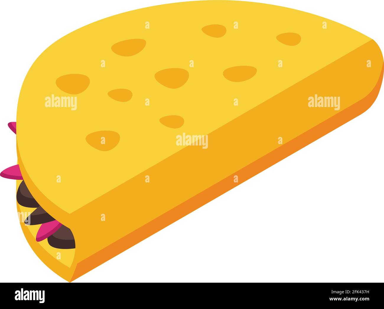Mexican tacos icon. Isometric of Mexican tacos vector icon for web ...