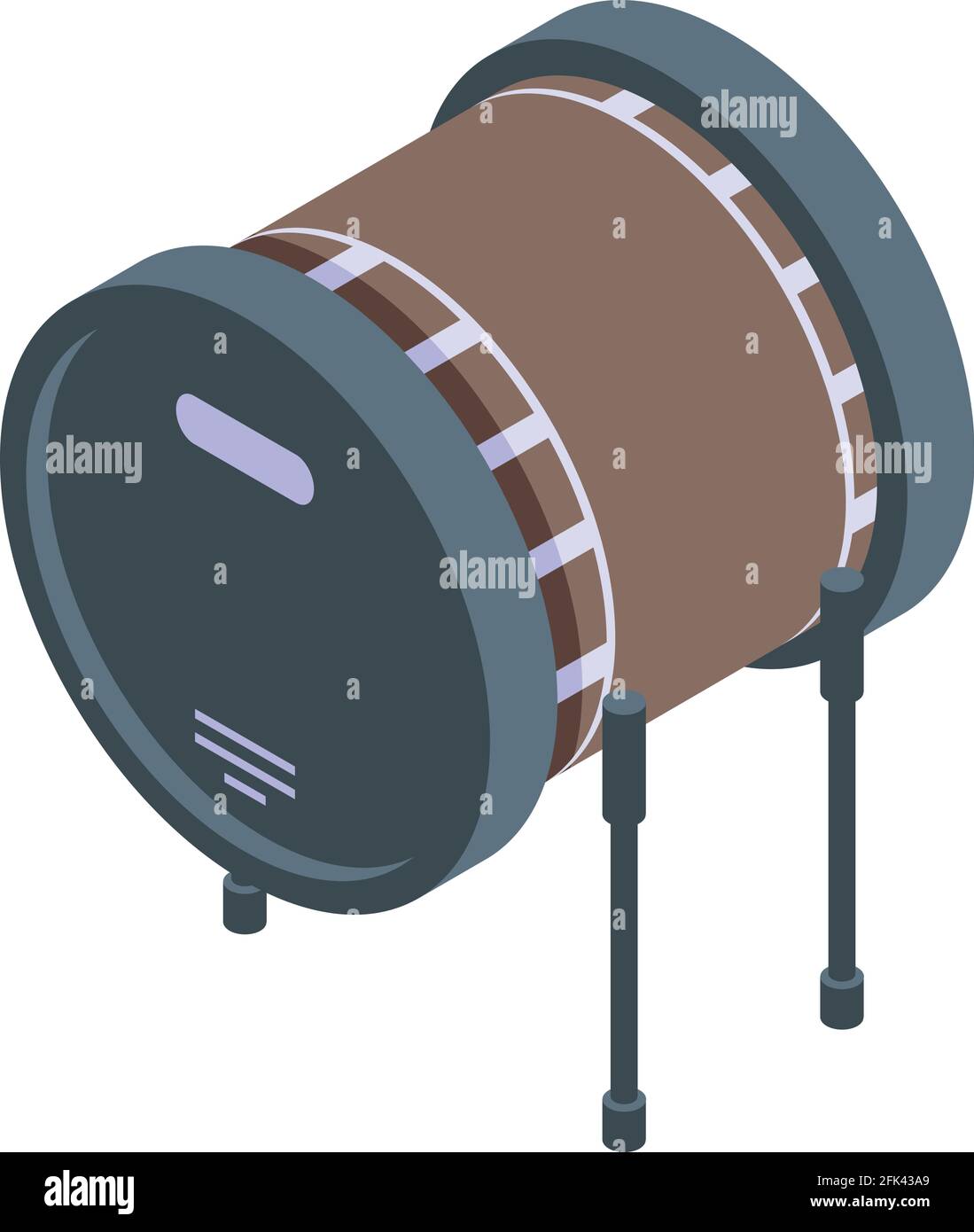 Bass drum icon. Isometric of Bass drum vector icon for web design ...