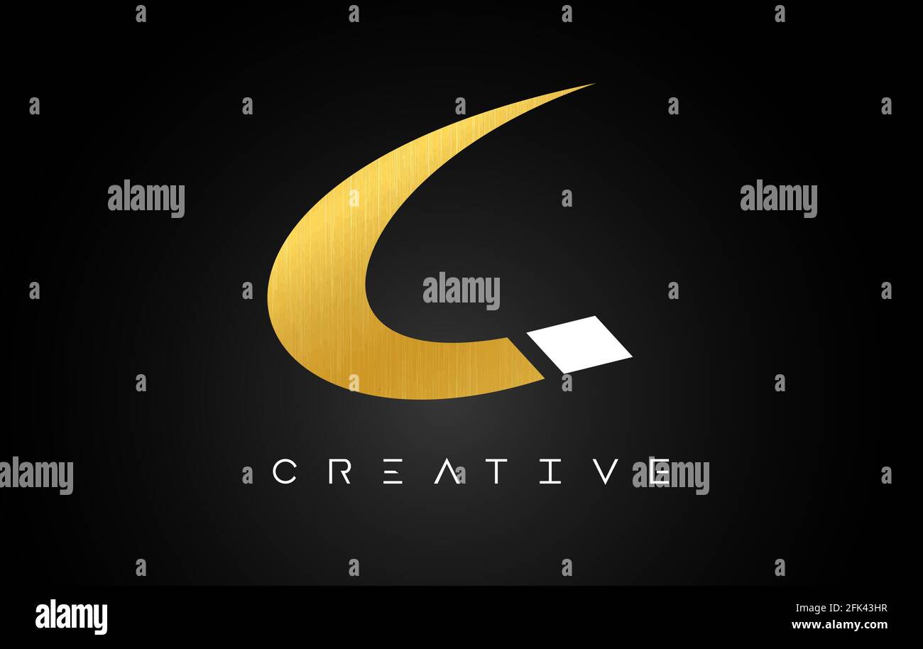 C Golden Letter Logo with Creative Modern Look and Gold Texture. Metal ...