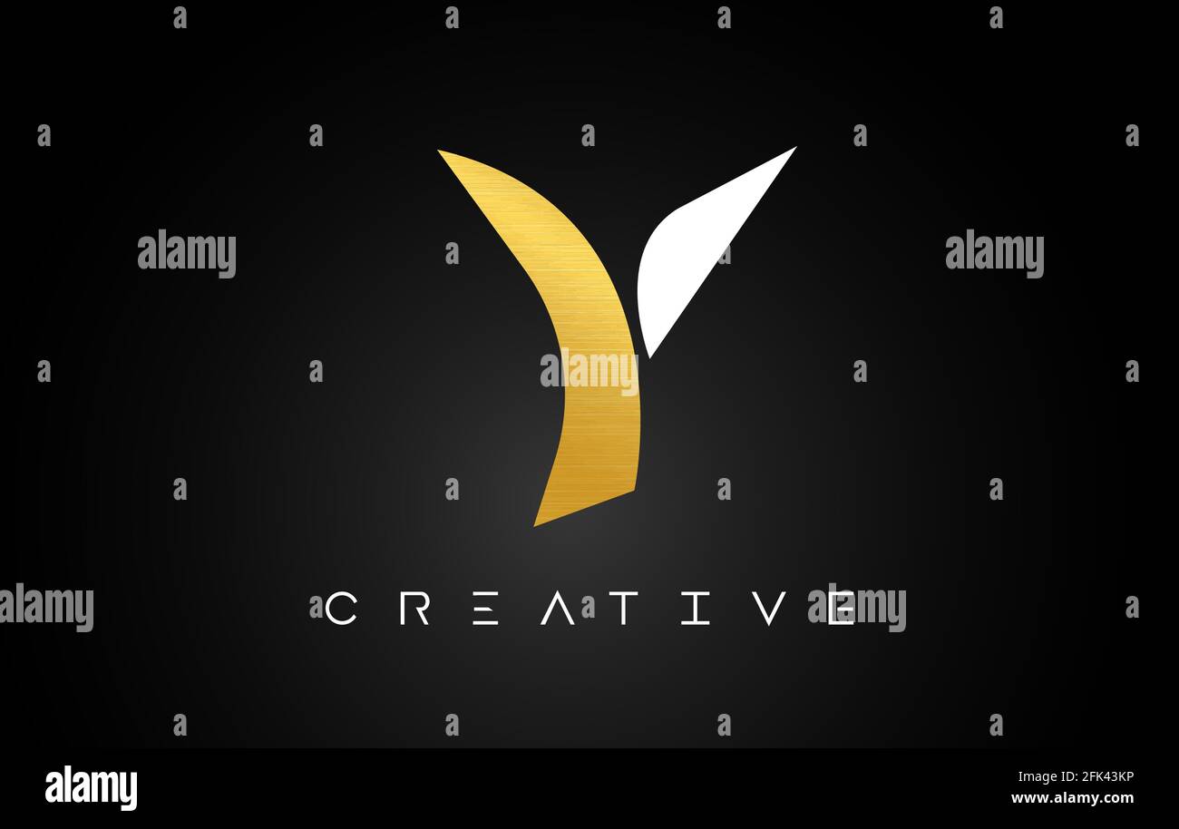 Y Golden Letter Logo with Creative Modern Look and Gold Texture. Metal ...