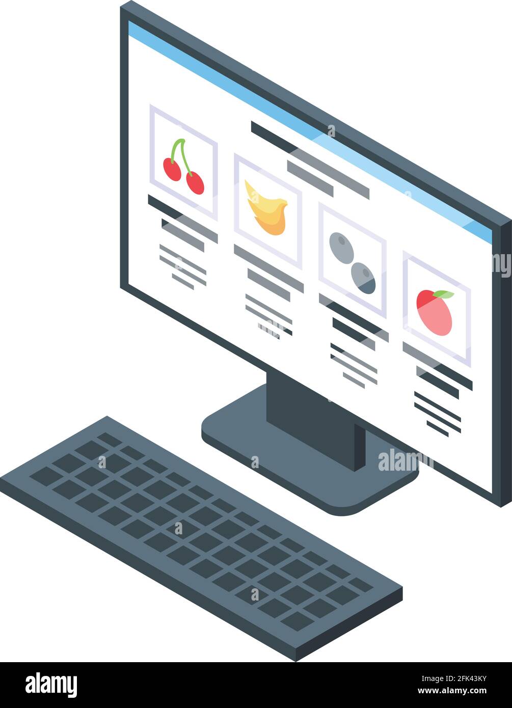 Monitor catalog icon. Isometric of Monitor catalog vector icon for web ...