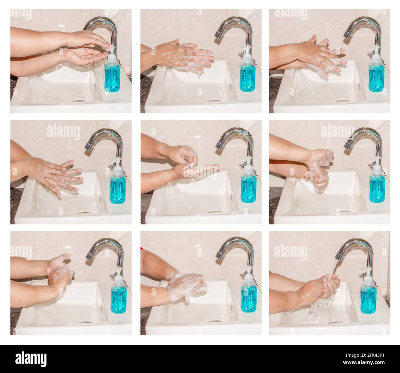 Hand Hygiene - Steps of Cleaning Hands with Hand washing Soap, Corona ...
