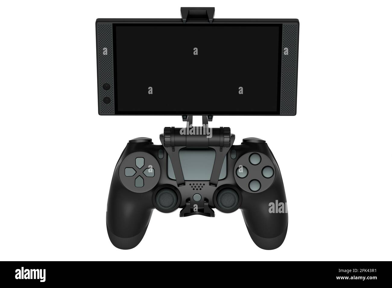 Realistic joystick for playing games on a mobile phone on white ...