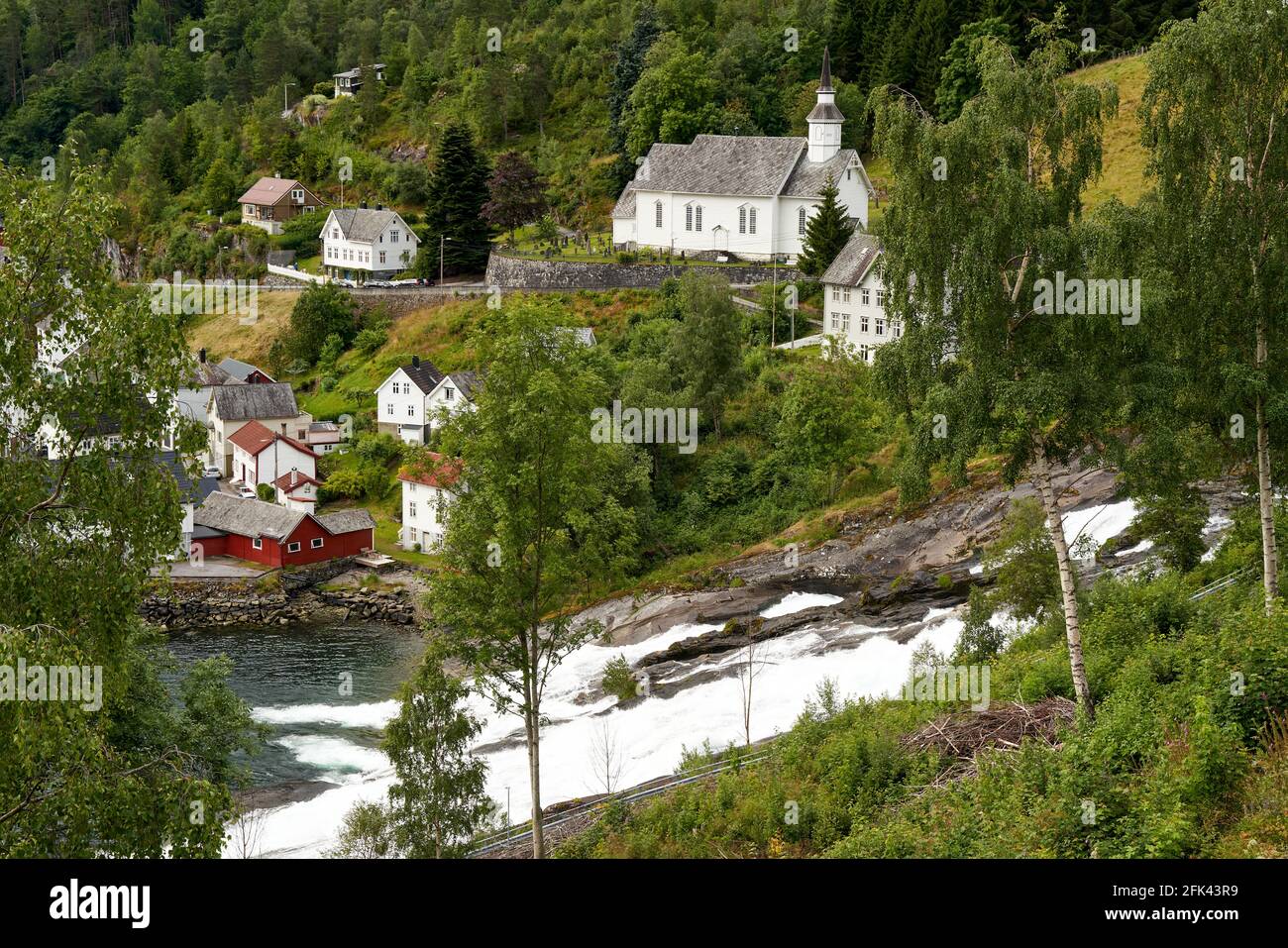 Beautiful mountainous landscape with greenery and cabins in Western ...