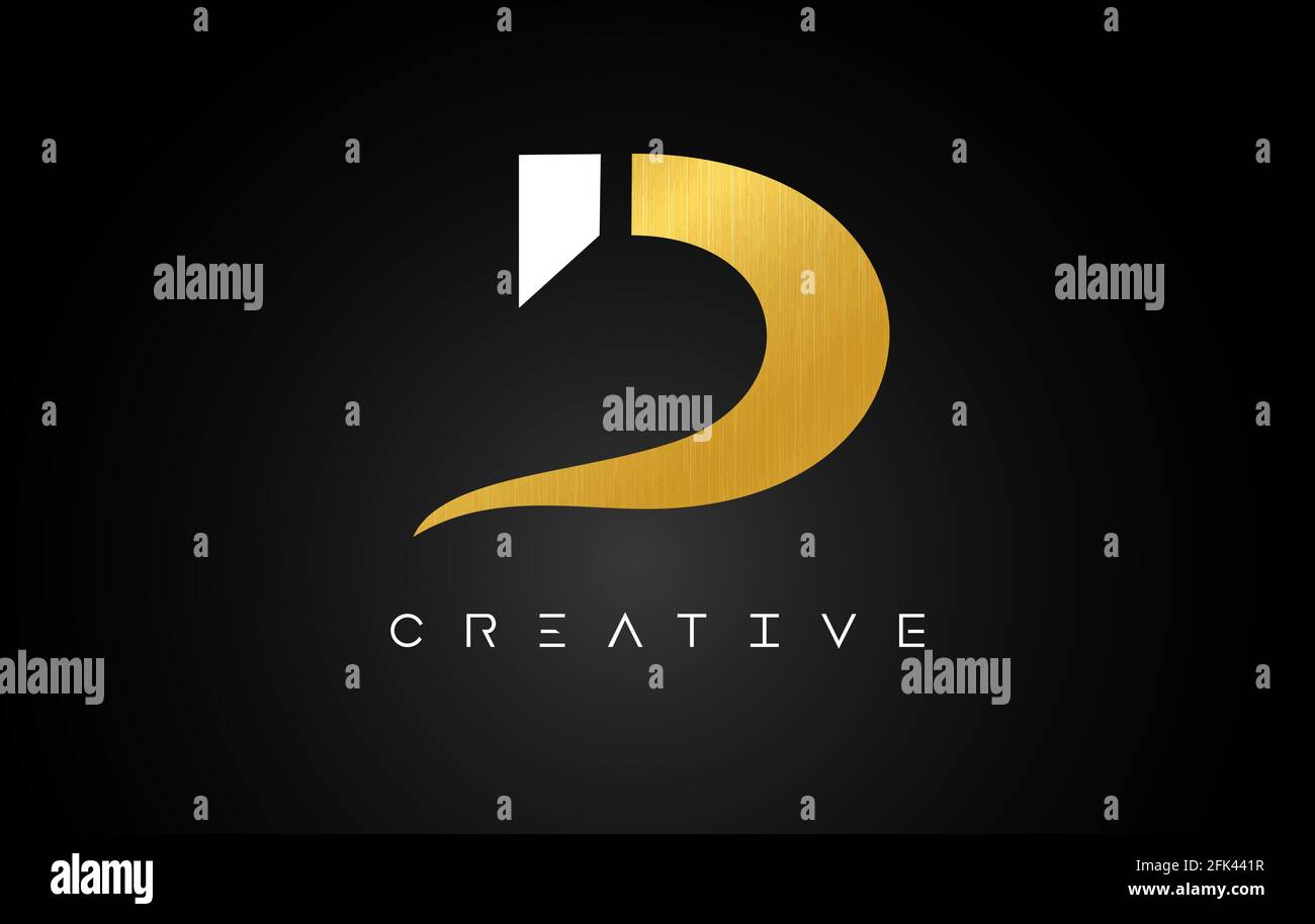 D Golden Letter Logo with Creative Modern Look and Gold Texture. Metal ...