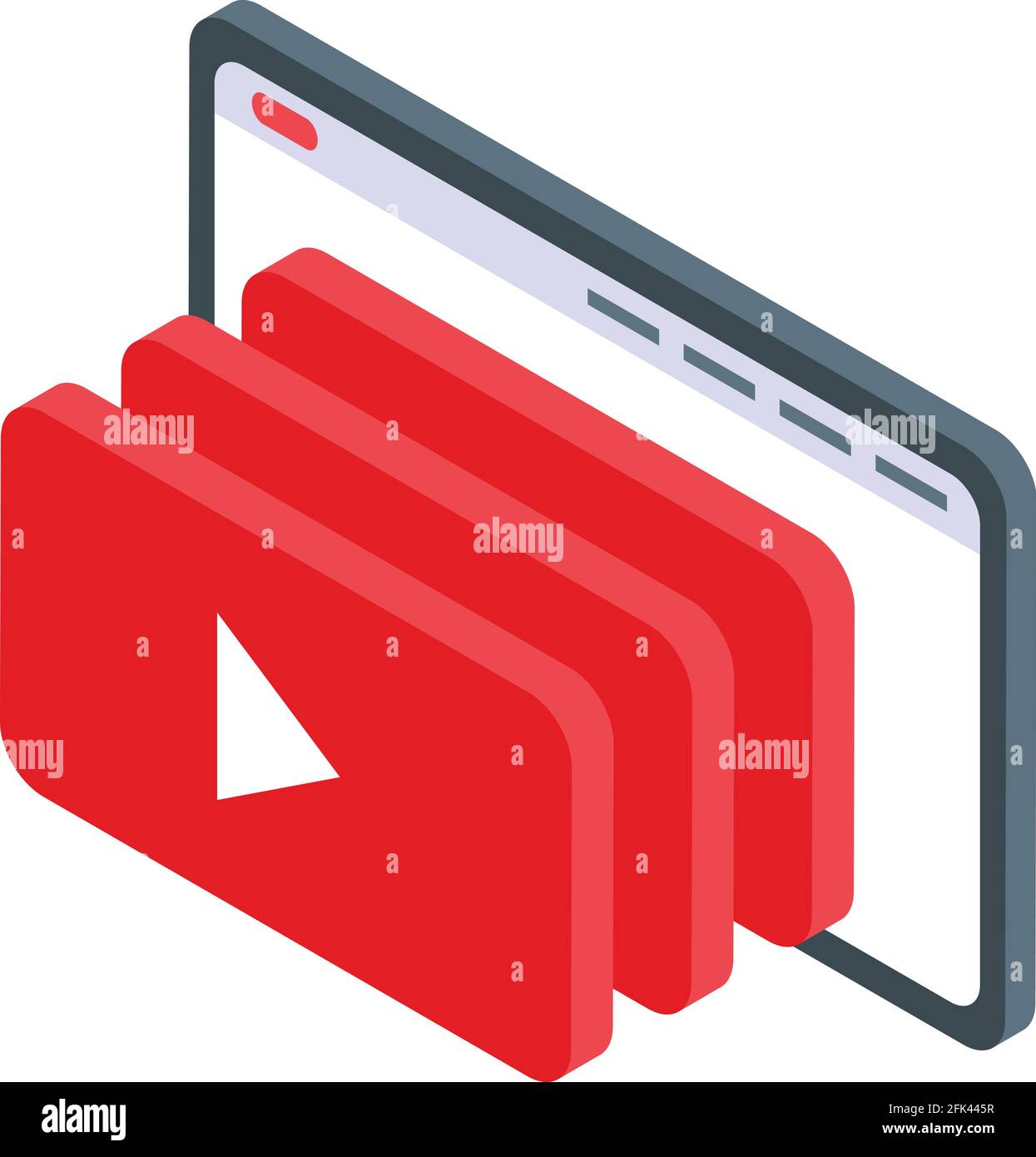 Youtube music icon. Isometric of Youtube music vector icon for web ...