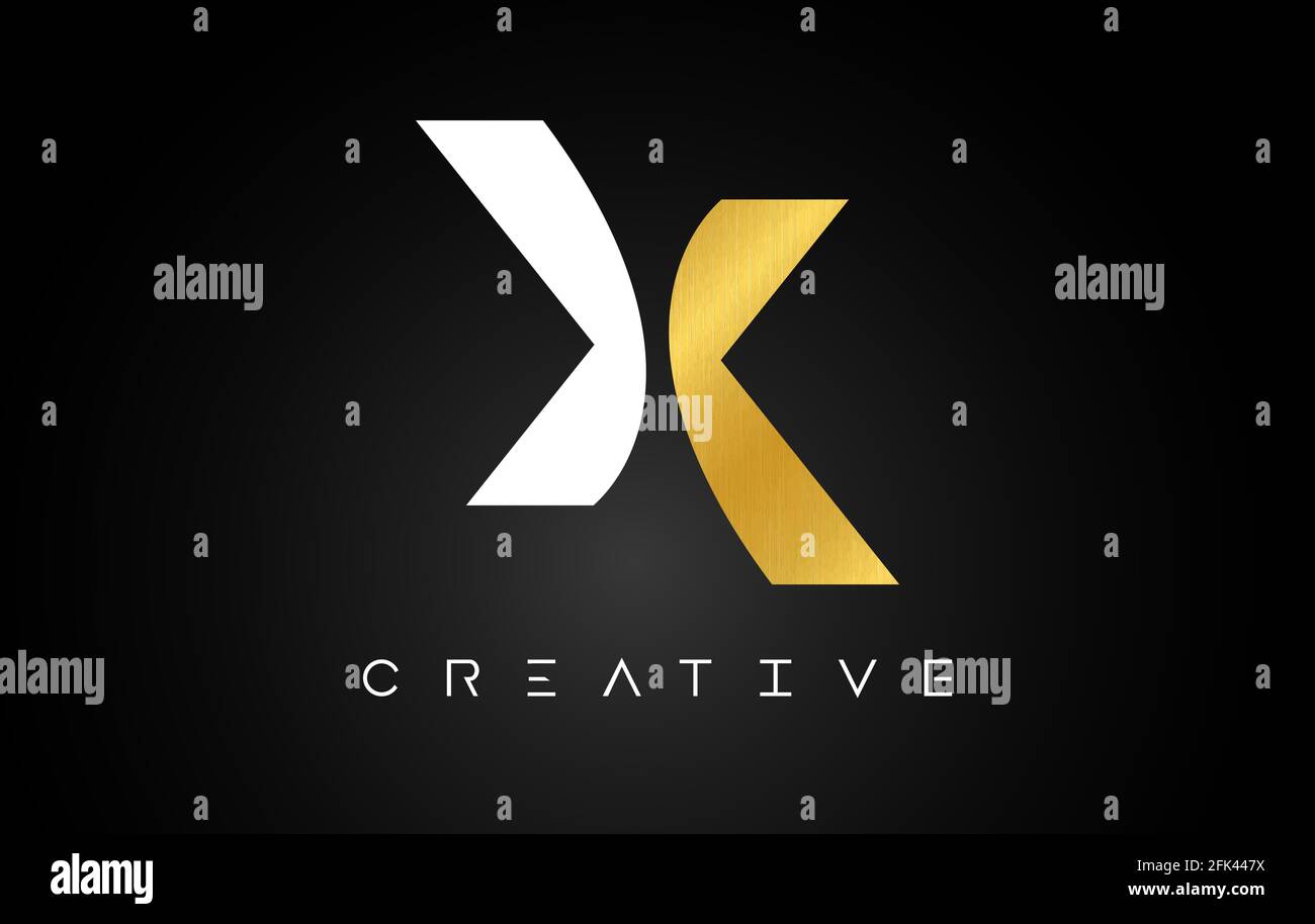 X Golden Letter Logo with Creative Modern Look and Gold Texture. Metal ...