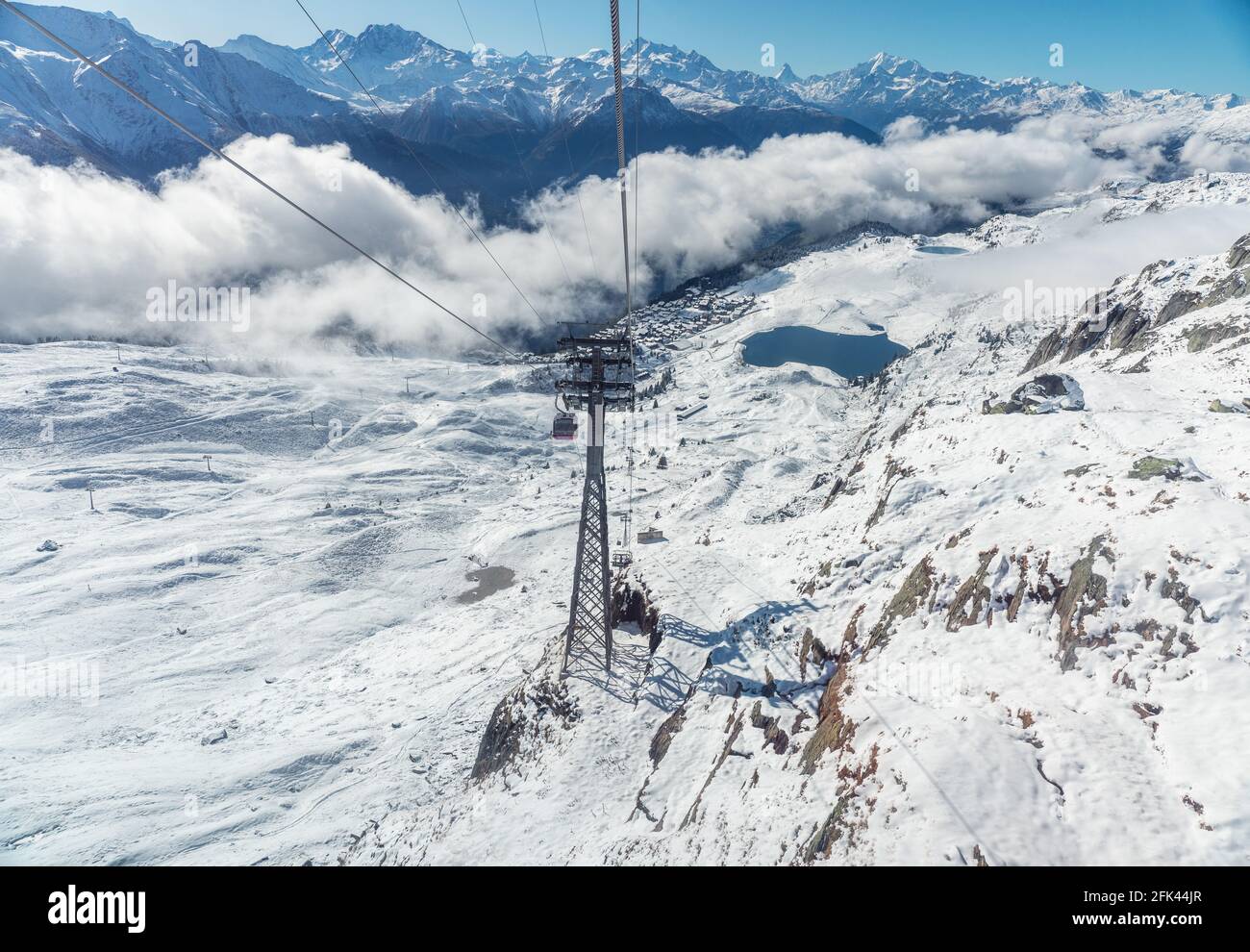 Ski lift in the Aletsch Arena in Switzerland Stock Photo - Alamy