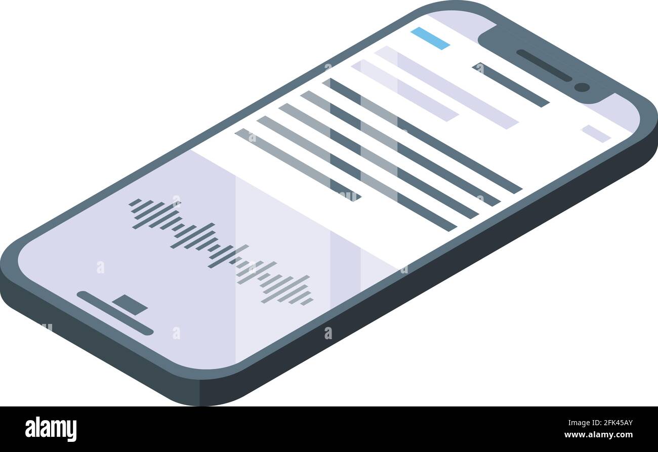 Smartphone speech recognition icon. Isometric of Smartphone speech ...