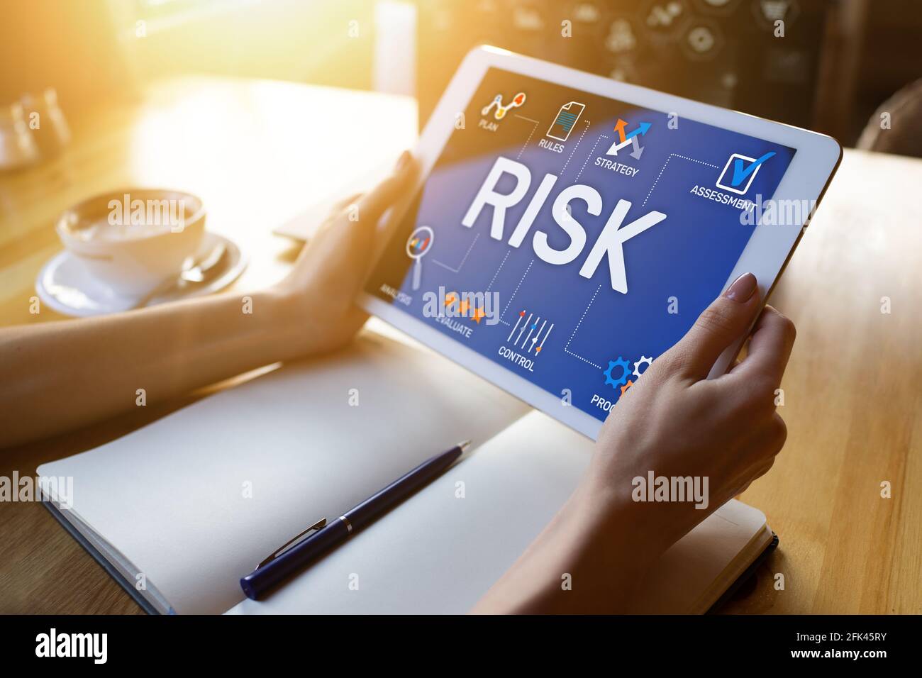 Risk management business and technology concept on virtual screen Stock ...