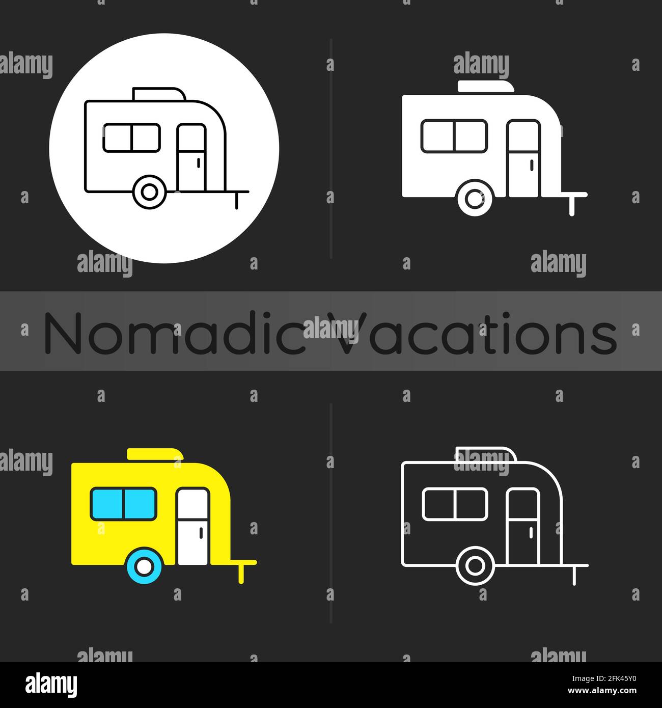 Caravan dark theme icon Stock Vector Image & Art - Alamy