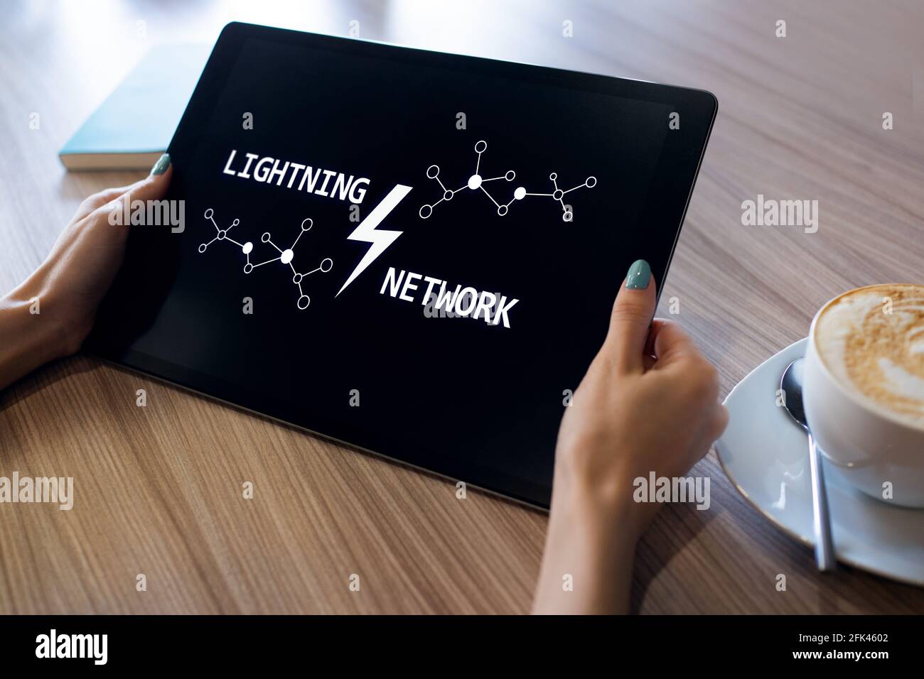Lightning network, Blockchain and cryptocurrency technology concept ...