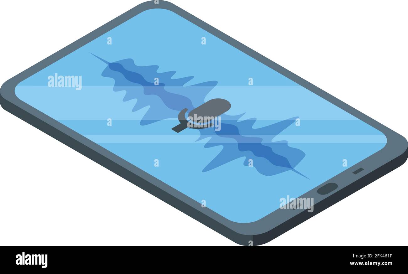 Tablet speech recognition icon. Isometric of Tablet speech recognition ...