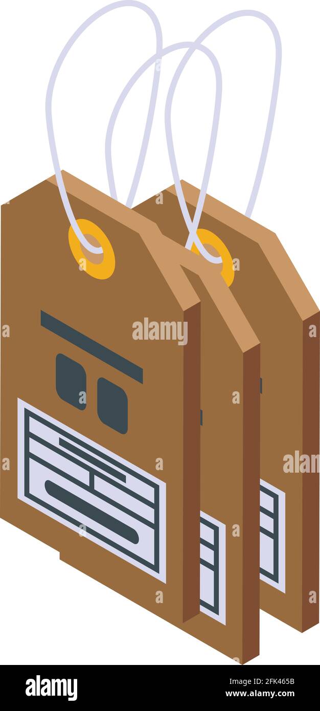 Purchase history tags icon. Isometric of Purchase history tags vector ...