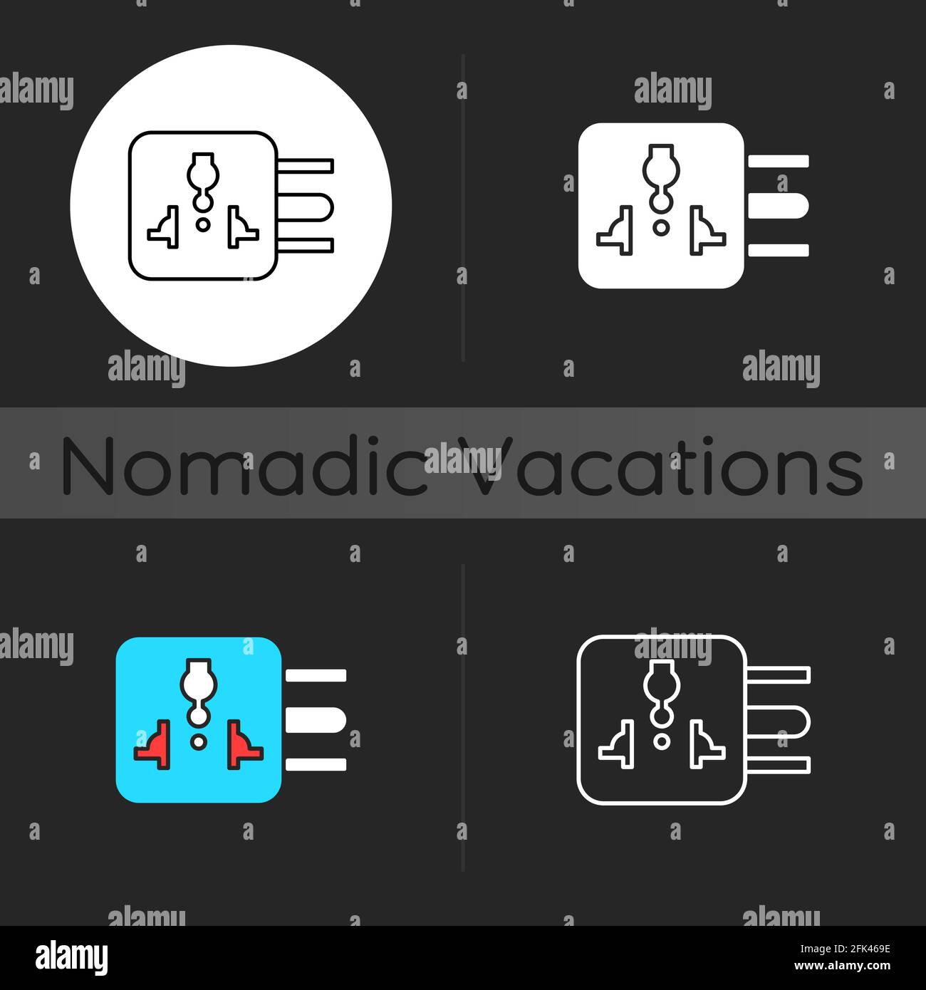 Black universal adapter on Stock Vector Images - Alamy