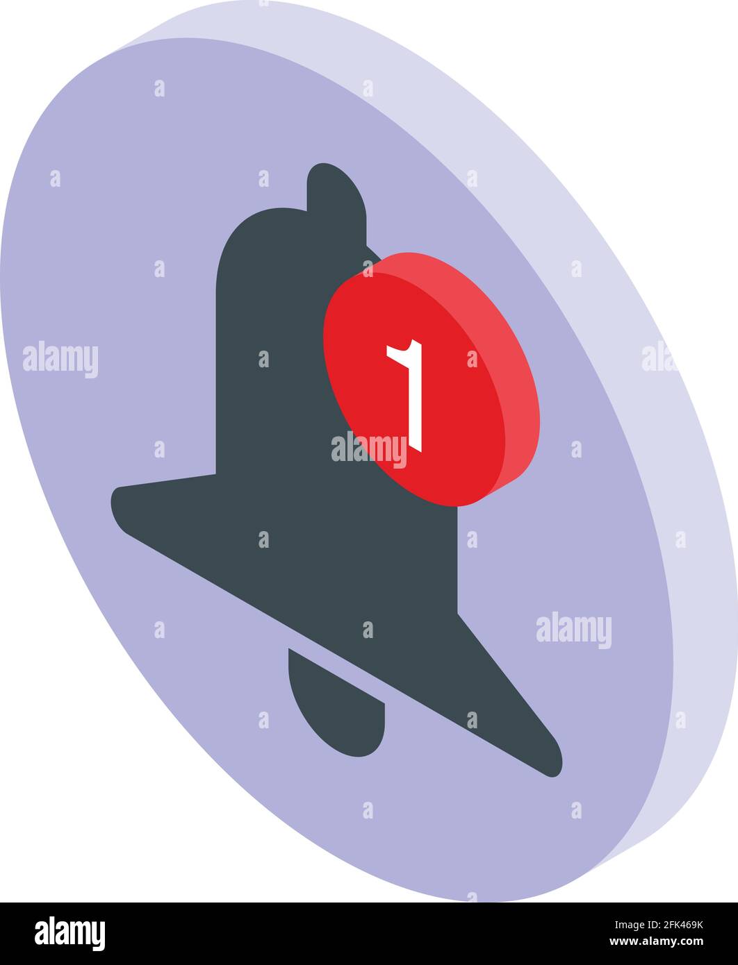 New notification icon. Isometric of New notification vector icon for ...