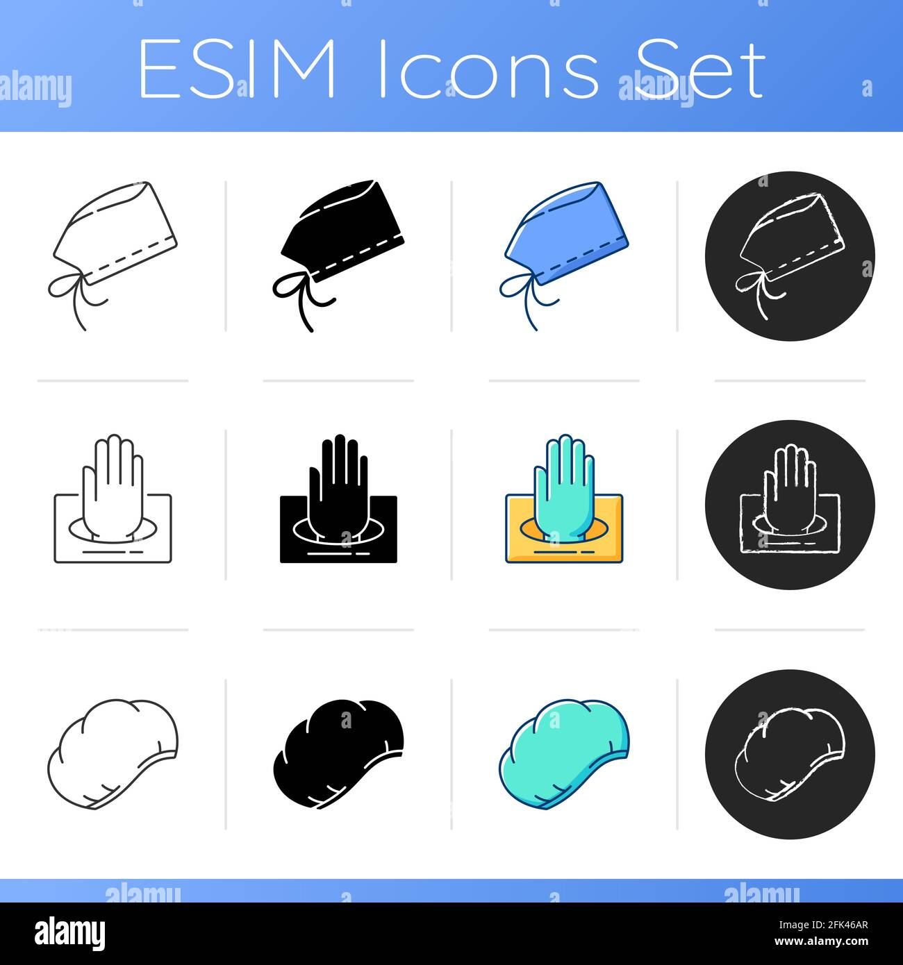 Surgical sterile uniform icons set Stock Vector Image & Art - Alamy