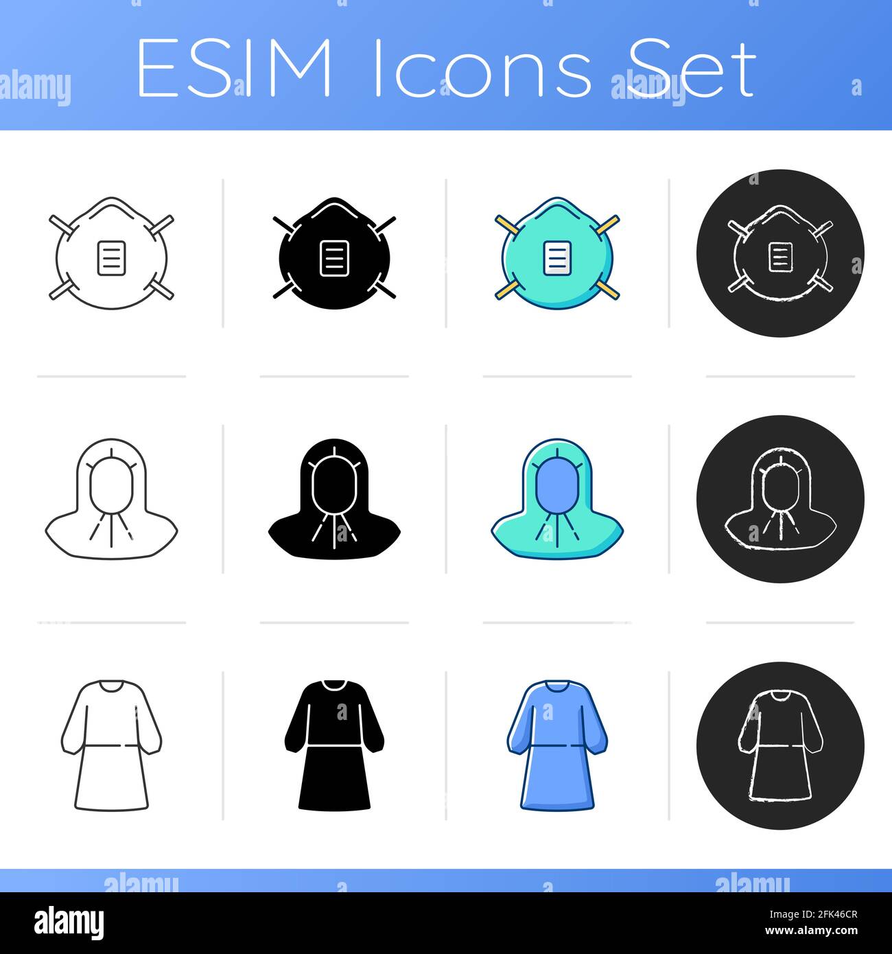 Personal protective equipment icons set Stock Vector Image & Art - Alamy
