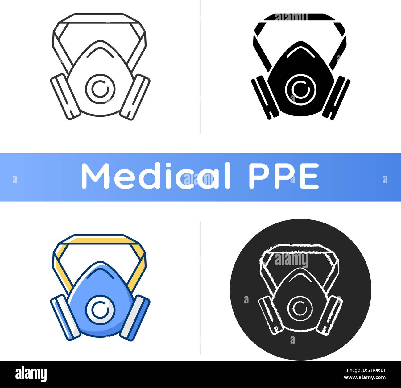 Respirator icon set color hi-res stock photography and images - Alamy