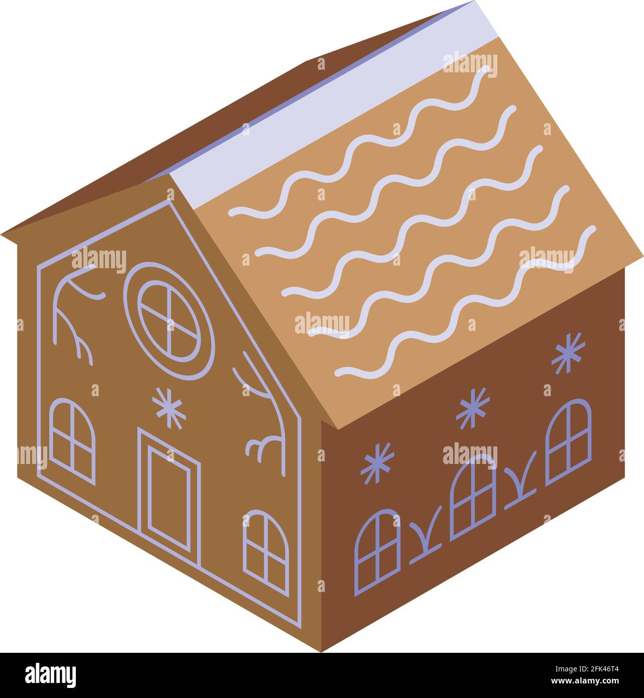 Xmas gingerbread house icon. Isometric of Xmas gingerbread house vector ...