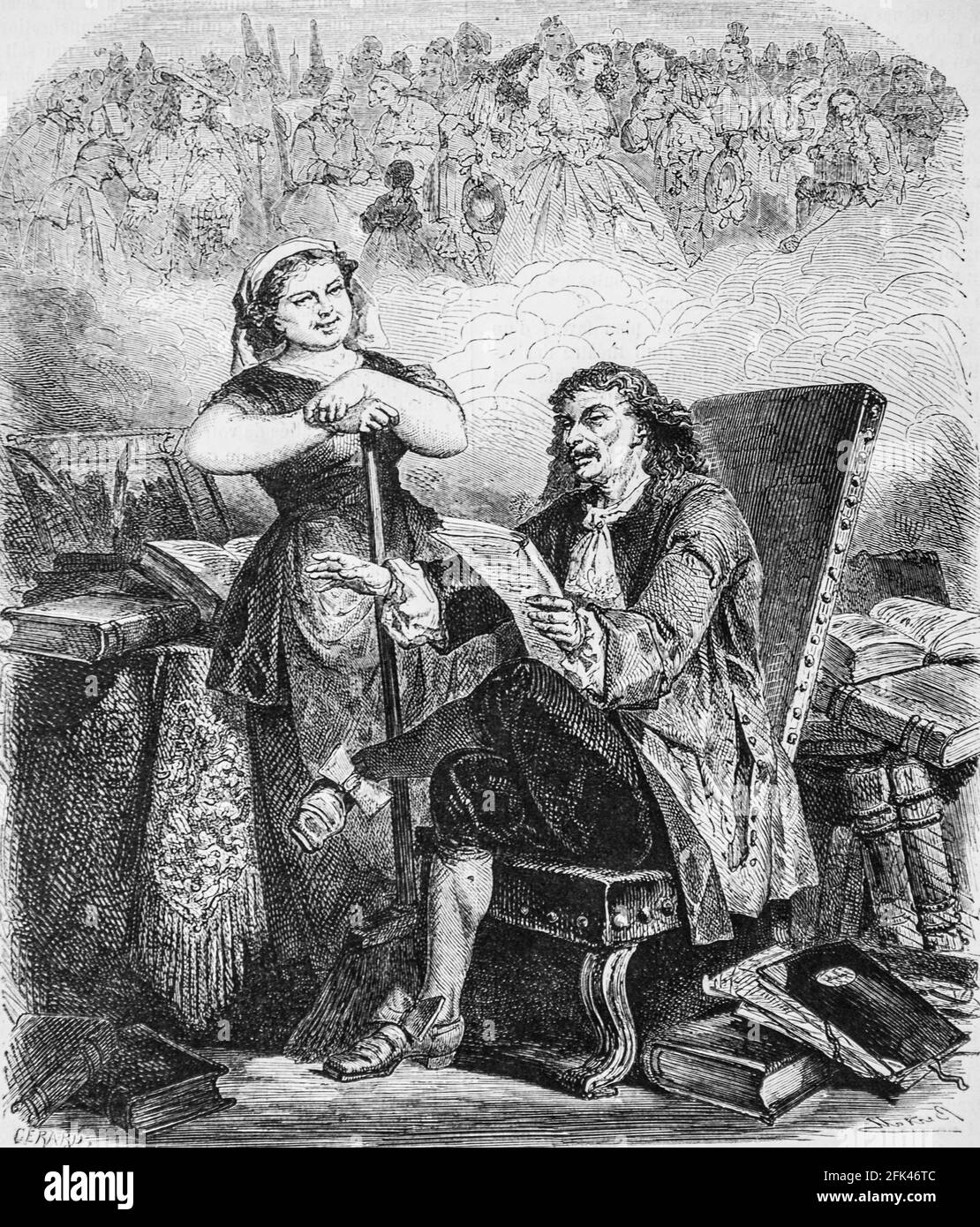 moliere et sa servante la forest ,musee des familles,editeur ch,wallut ...