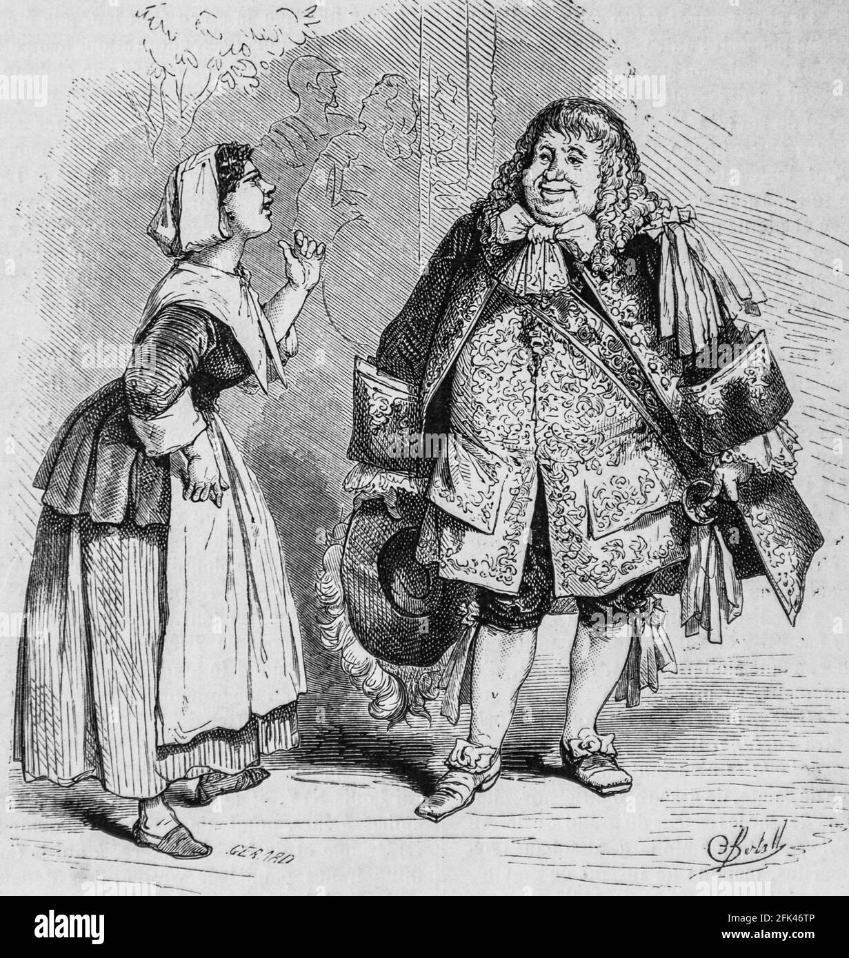 le bourgeois genthilhomme et sa servante ,musee des familles,editeur ch ...