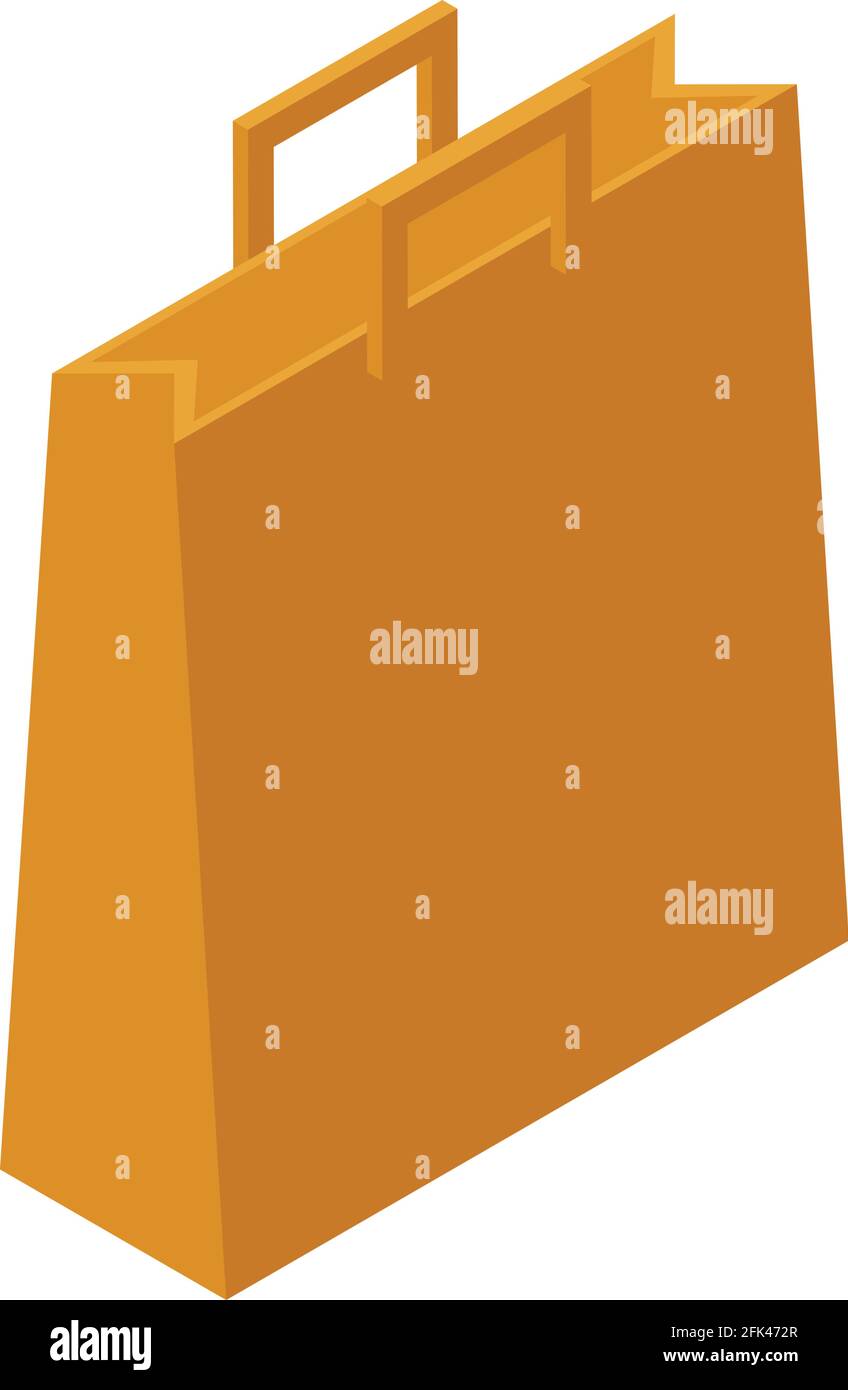 Paper bag icon. Isometric of Paper bag vector icon for web design ...