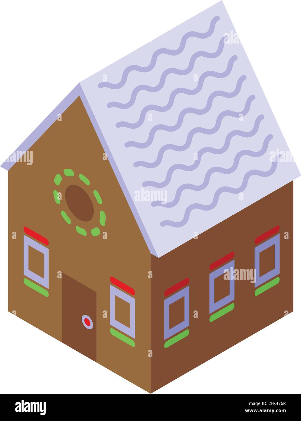 Homemade gingerbread house icon. Isometric of Homemade gingerbread ...