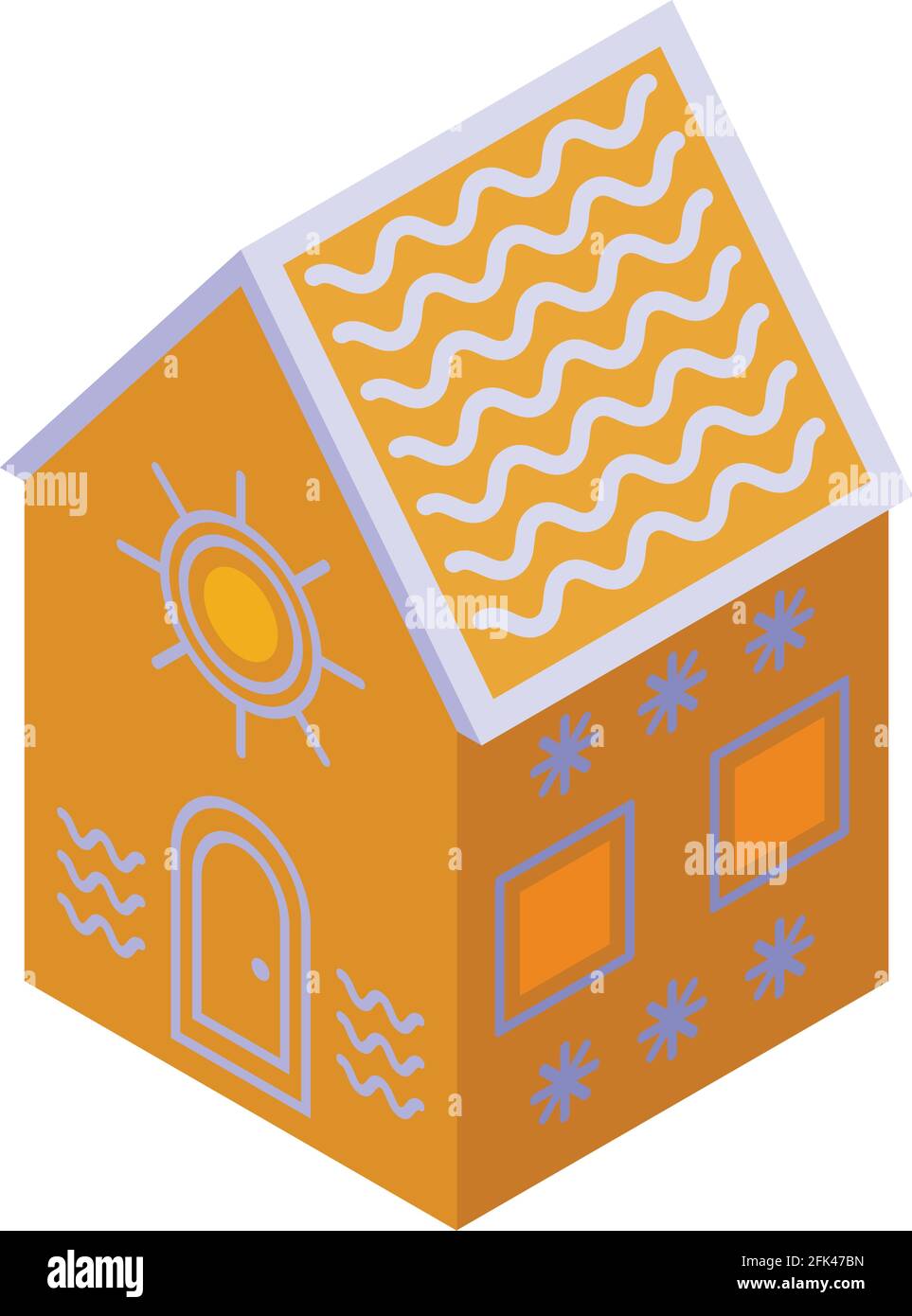 Dessert gingerbread house icon. Isometric of Dessert gingerbread house ...
