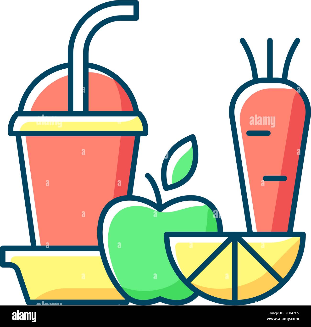 Fresh juice to go RGB color icon Stock Vector Image & Art - Alamy