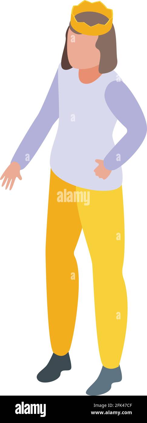 Crown self esteem icon. Isometric of Crown self esteem vector icon for ...